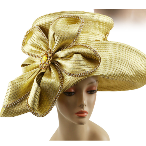 Women Church Hat 9405 Metallic Gold – By Day Fashion